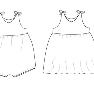 Sundress and Romper Pattern, Sunsuit Sewing Pattern, Girls Sun Dress ...