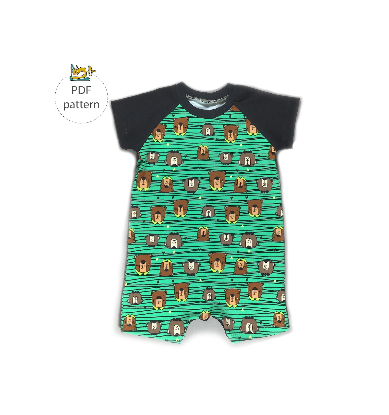 Baby Sewing Patterns Summer Romper Pattern Short Raglan One - Etsy