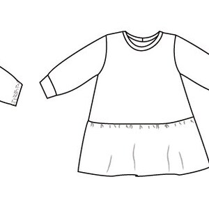 Low Waist Dress, Girl's Dress Sewing Pattern, Dropped Waist Dress ...