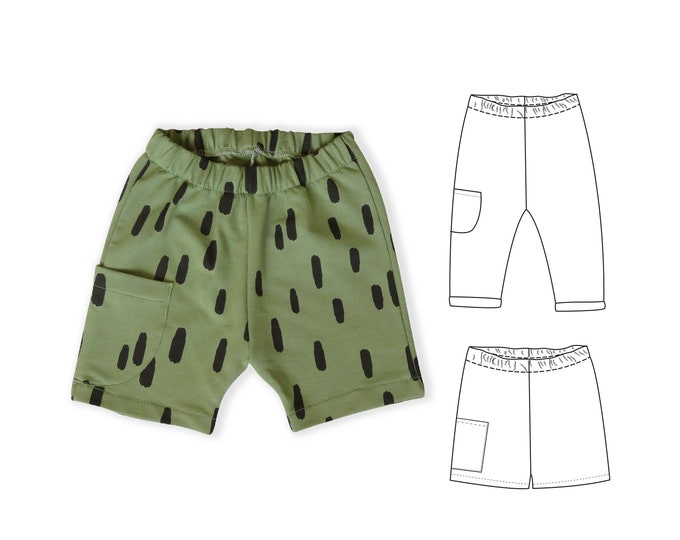 Comfy Shorts Boy's PDF Pattern With Three Pocket Options. Baby Pattern ...