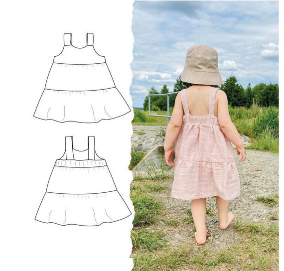 Girl's Tiered Dress Sewing Pattern Sun Dress Pattern - Etsy