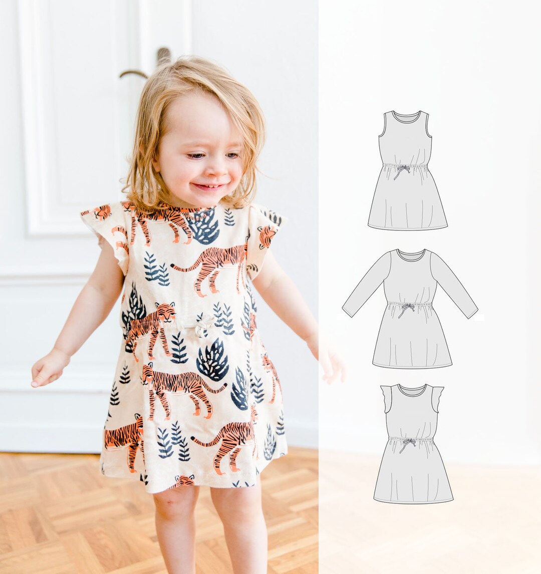 Baby Dress Pattern, Pdf Baby Pattern, Drawstring Dress Pattern, Flutter ...