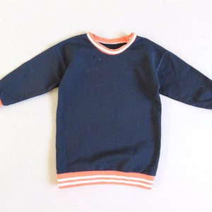 Girls Dress Pattern, Cozy Sweatshirt Dress Sewing Pattern, Ruffled ...