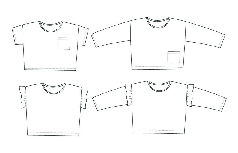 Boxy Tee Pattern Baby T-shirt Pattern Toddler Oversized - Etsy