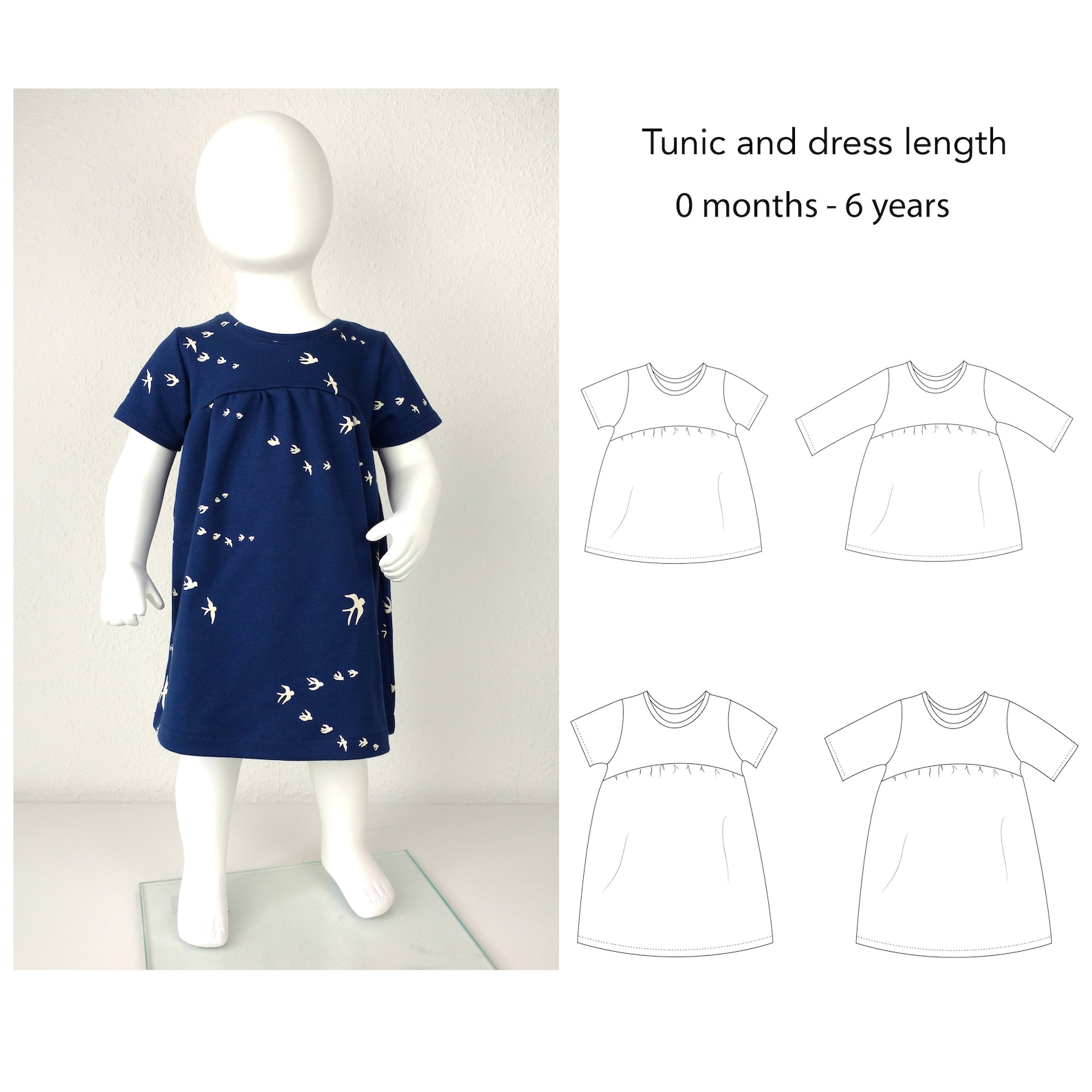 Baby tunic and dress sewing pattern PDF sewing pattern knit | Etsy