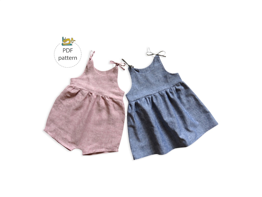 Sundress and Romper Pattern, Sunsuit Sewing Pattern, Girls Sun Dress ...