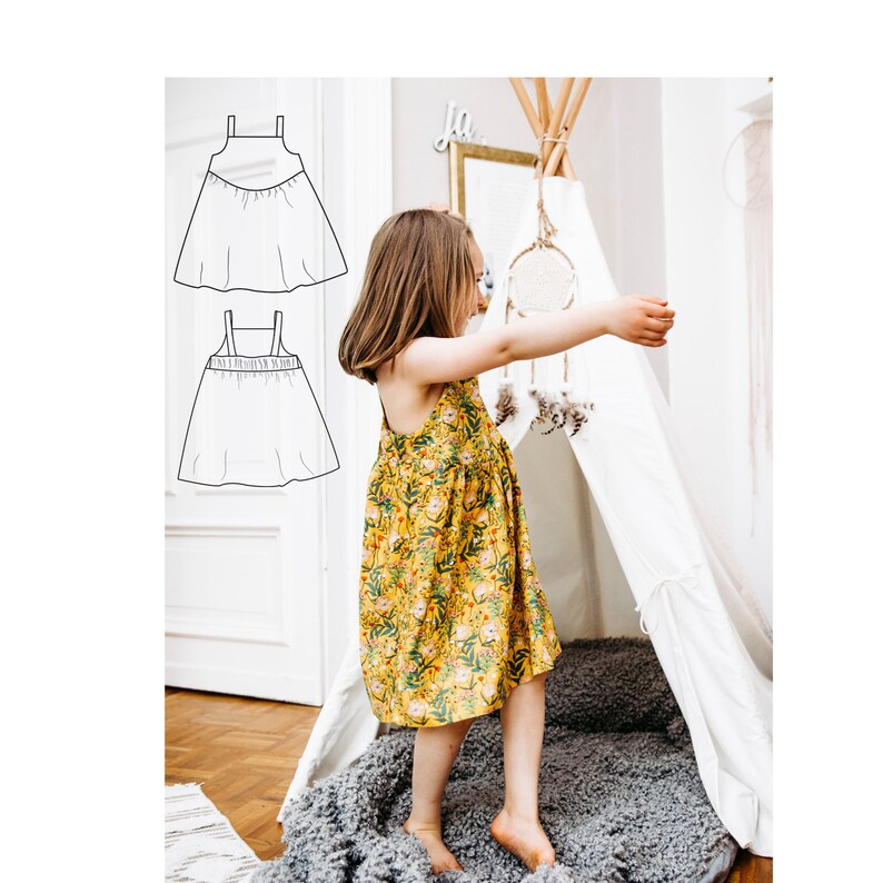 Sonya Dress Pattern, Girl's Dress Pattern 3 Months to 10 Years, Summer ...