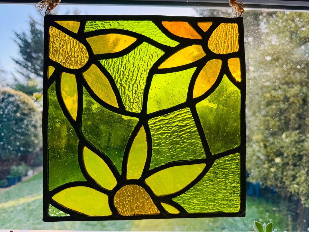 Daffodils Stain Glass Panel - Etsy