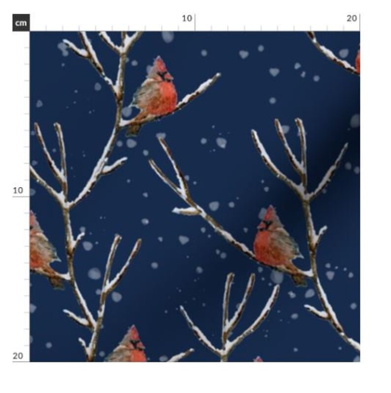 Red Cardinal Bird Fabric by the YARD, Bird Lover Quality Fabric ...
