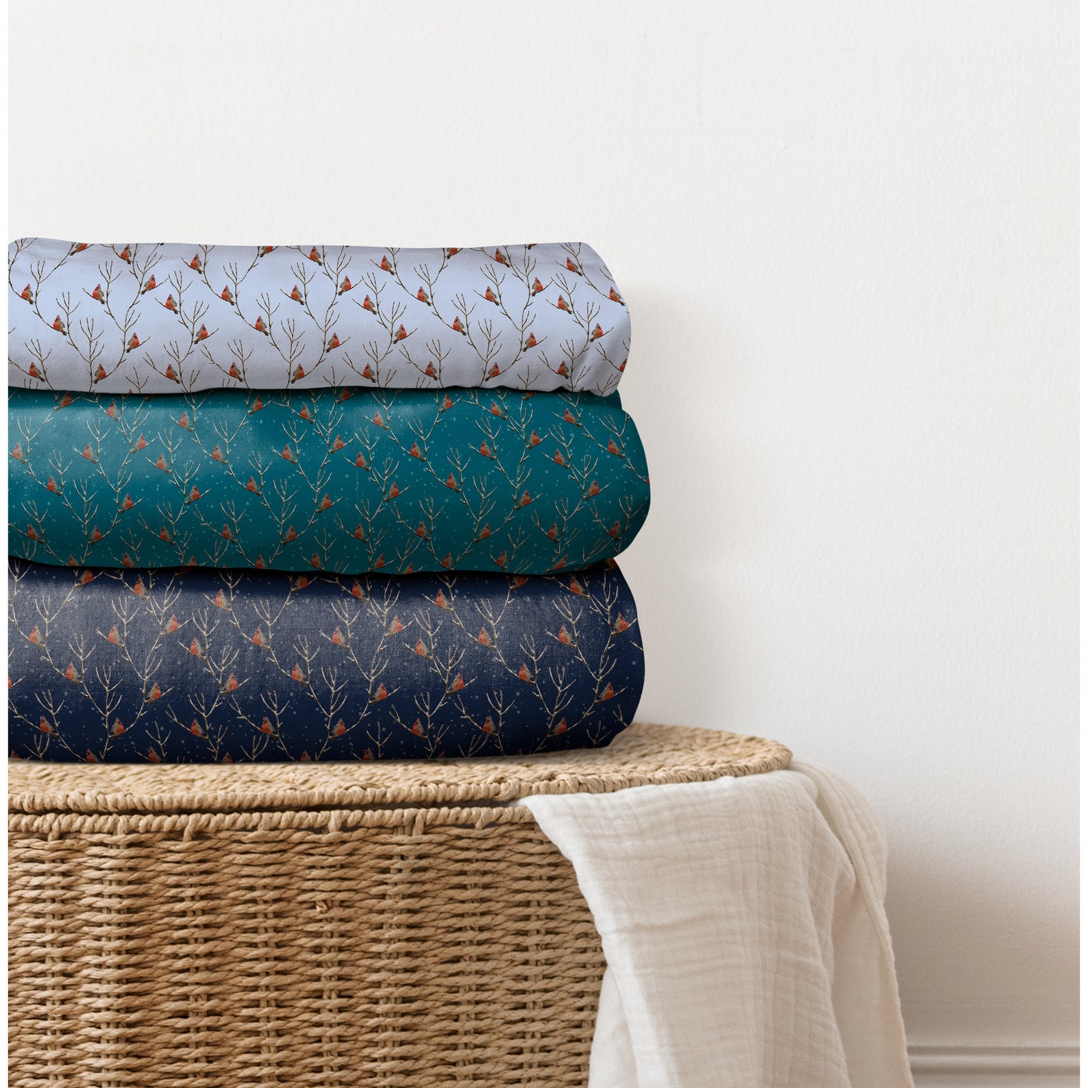 Red Cardinal Bird Fabric by the YARD, Bird Lover Quality Fabric ...