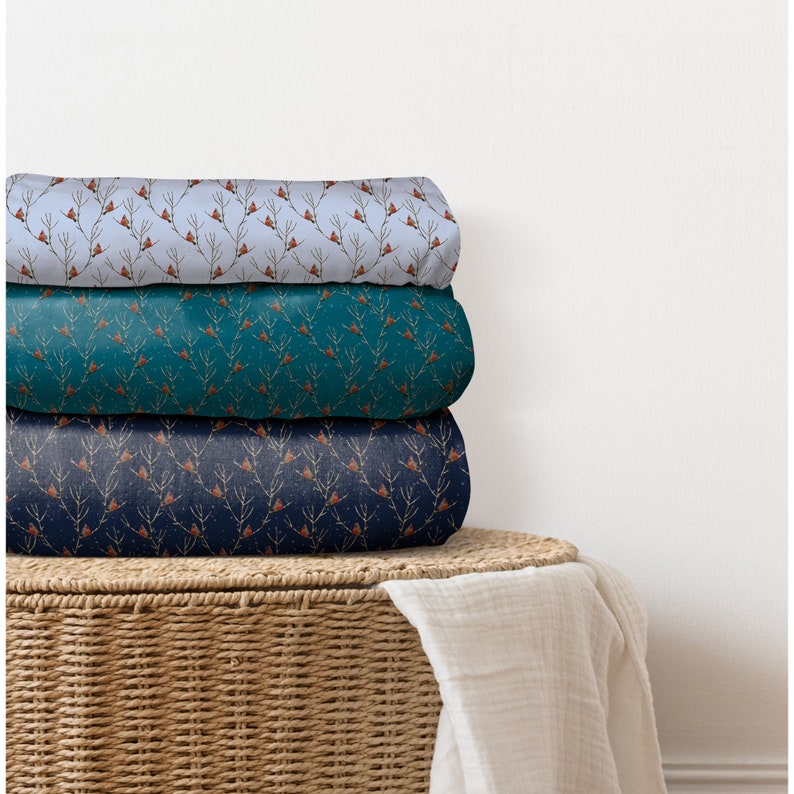 Red Cardinal Bird Fabric by the YARD, Bird Lover Quality Fabric ...