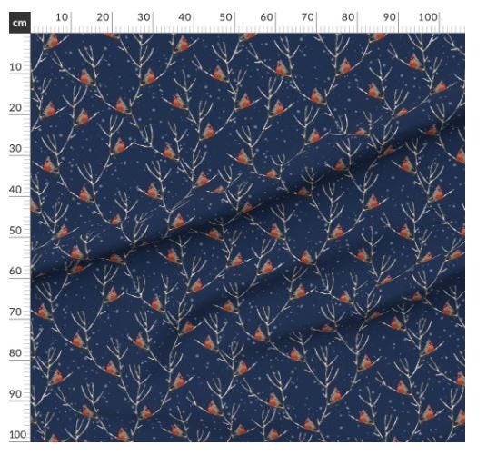 Red Cardinal Bird Fabric by the YARD, Bird Lover Quality Fabric ...