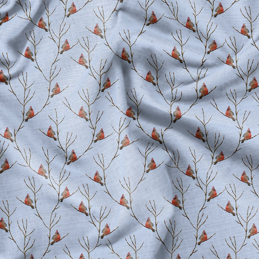 Red Cardinal Bird Fabric by the YARD, Bird Lover Quality Fabric ...