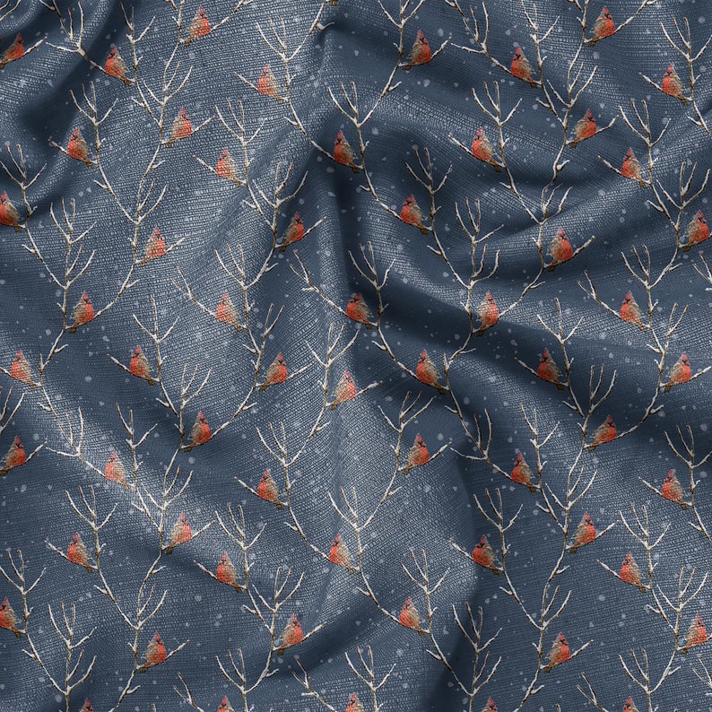 Red Cardinal Bird Fabric by the YARD, Bird Lover Quality Fabric ...