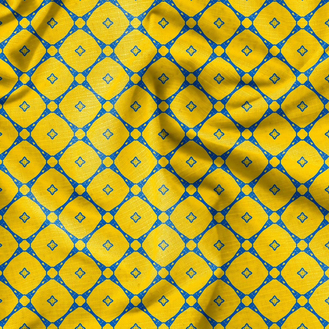 Blue and Yellow for Peace Fabric by the Yard, Premium Quality Fabric ...