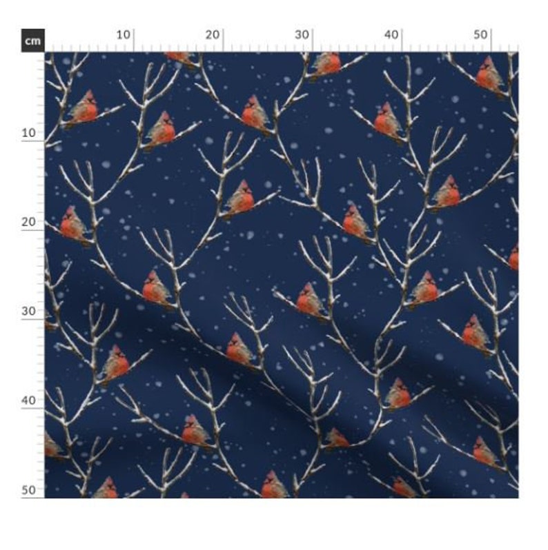 Red Cardinal Bird Fabric by the METRE, Bird Lover Quality Fabric ...