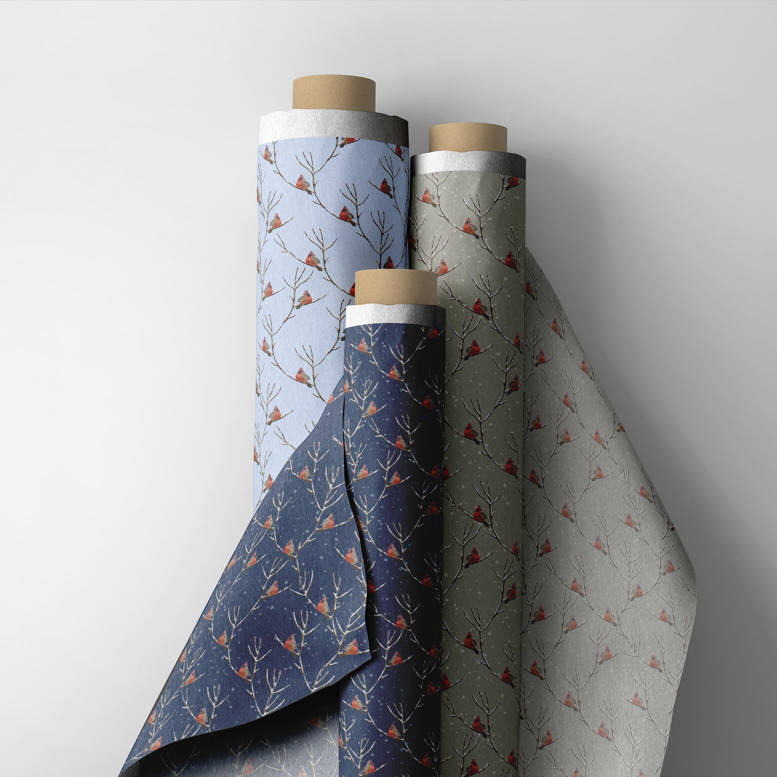 Red Cardinal Bird Fabric by the YARD, Bird Lover Quality Fabric ...