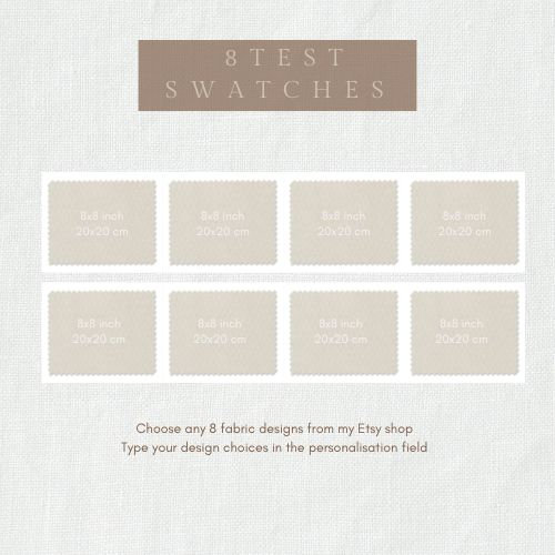 Fabric Test Swatches, Single Fabric Sample or Set of 2, 4, 6, 8 Designs ...