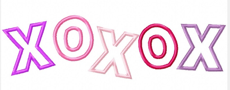 XOXOX Applique Design Hugs and Kisses - Etsy