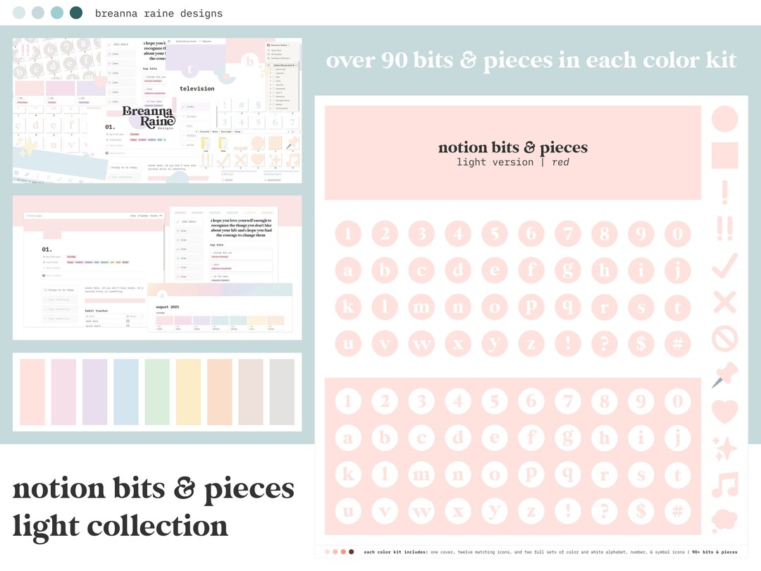 Notion Icon Set - 800+ Assets | Aesthetic Alphabet, Symbols & Covers ...