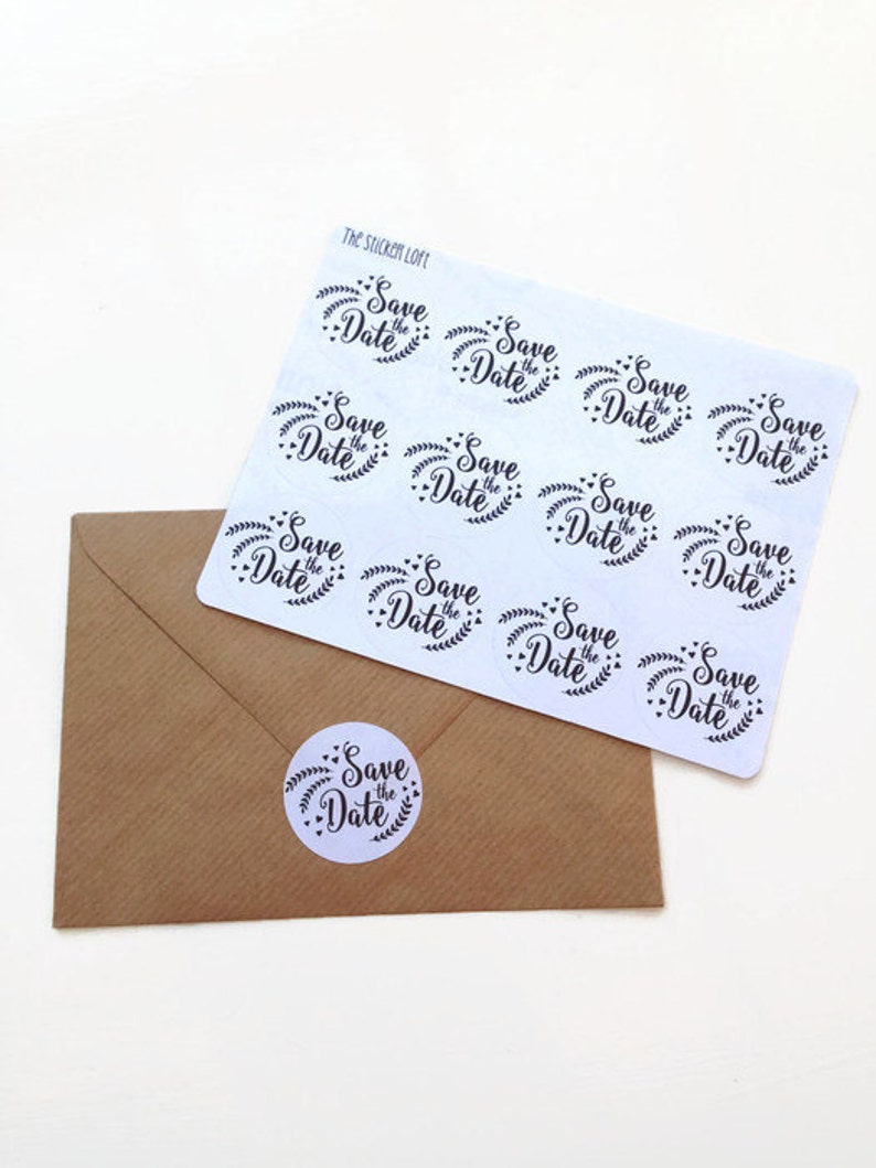 24 X Save the Date Stickers Engagement Stickers Save the - Etsy