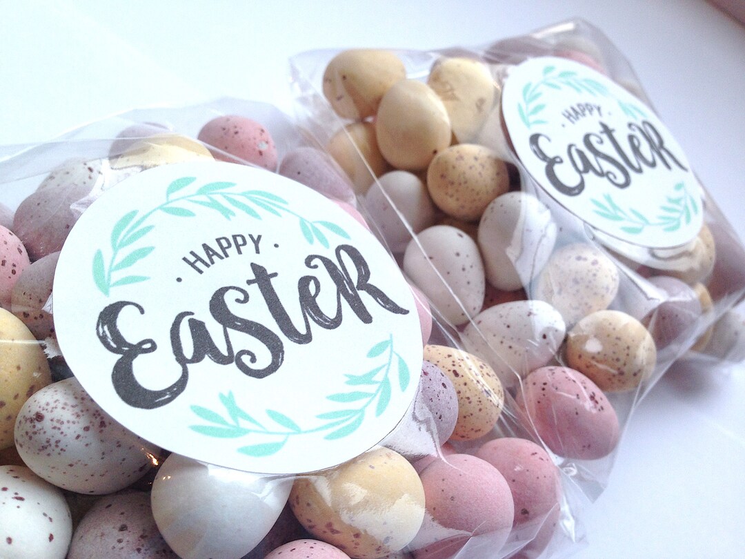 Easter Gift Labels, Personalised Easter Stickers, Happy Easter Stickers ...