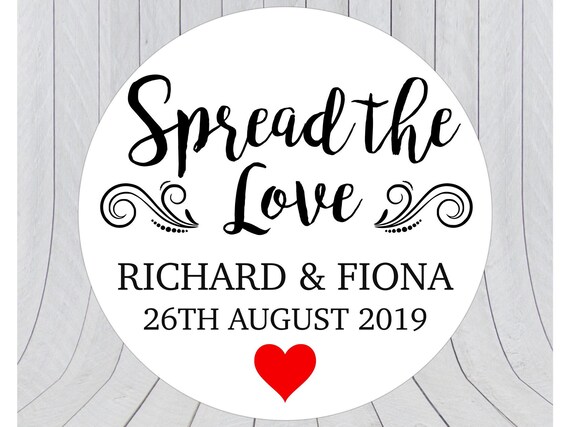 Spread the Love Stickers Spread the Love Wedding Favour - Etsy UK