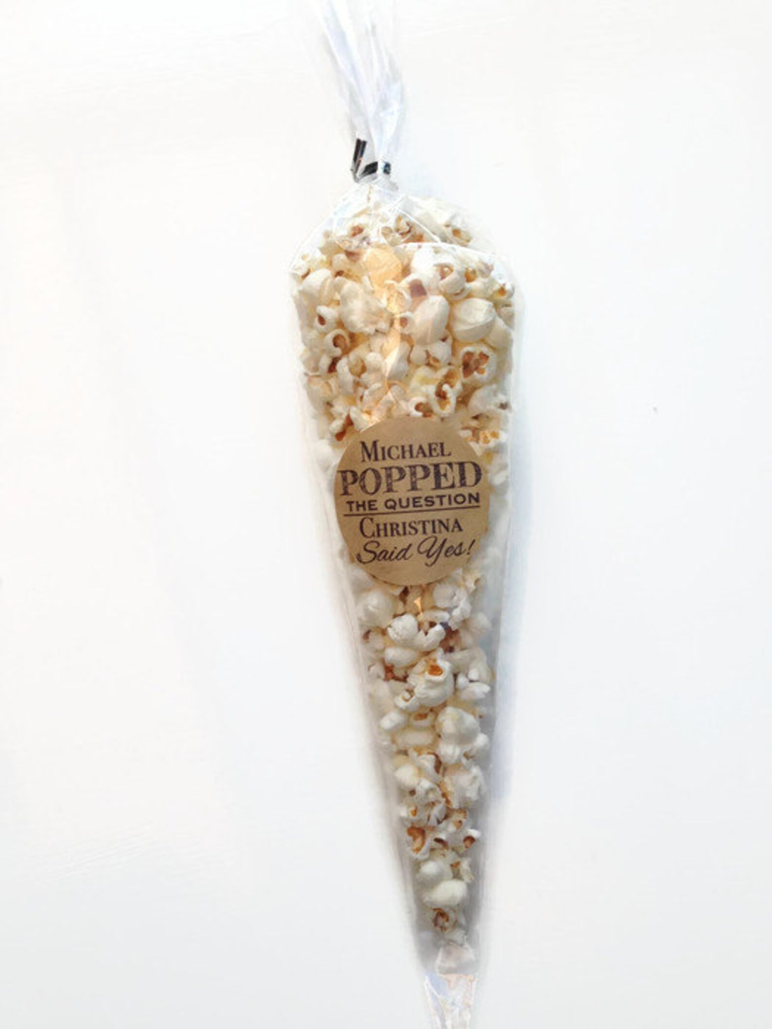 12 X Popped the Question Stickers, Wedding Favour Stickers, Popcorn ...