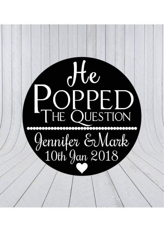 Popped the Question Labels Popcorn Favor Stickers Engagement - Etsy