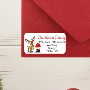 40 X Christmas Return Address Labels, Christmas Address Stickers, Xmas ...