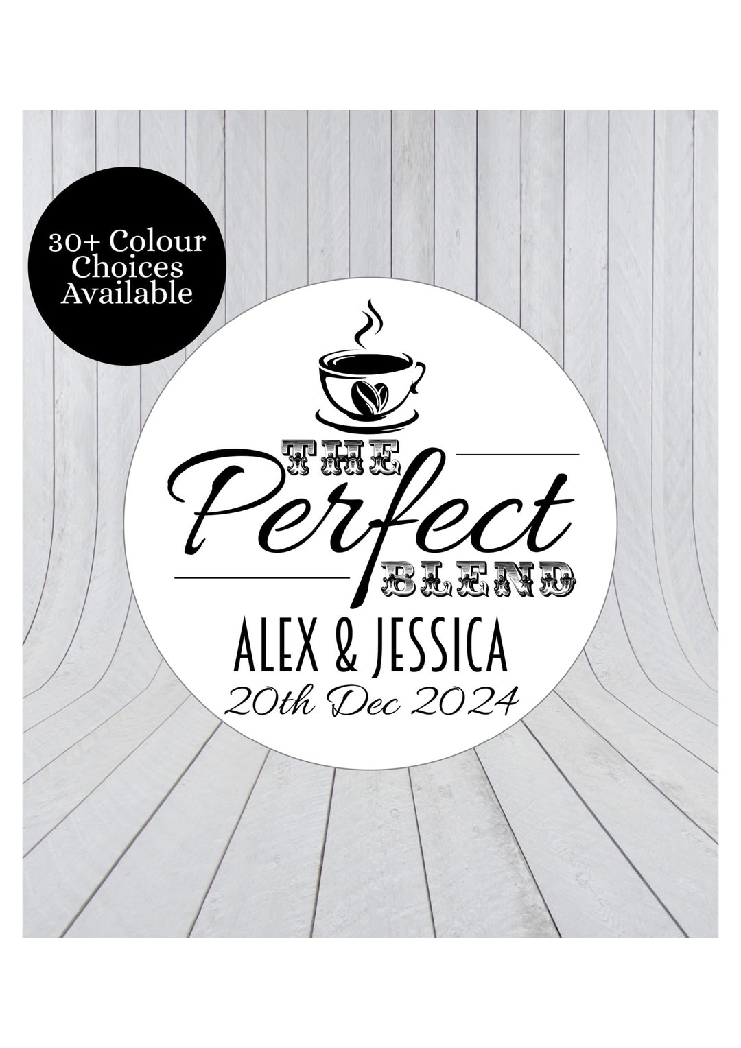 The Perfect Blend Wedding Labels, Engagement Favour Stickers, Tea ...