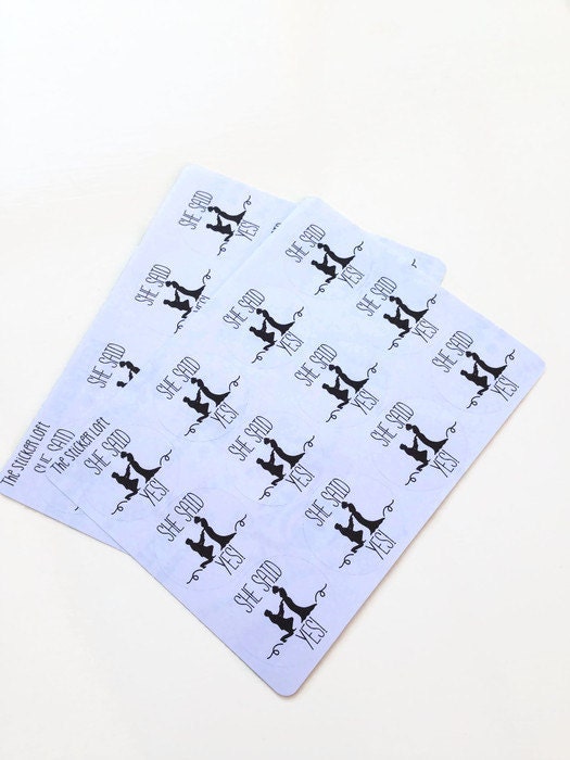 24 X She Said Yes Stickers Engagement Stickers Save the Date | Etsy