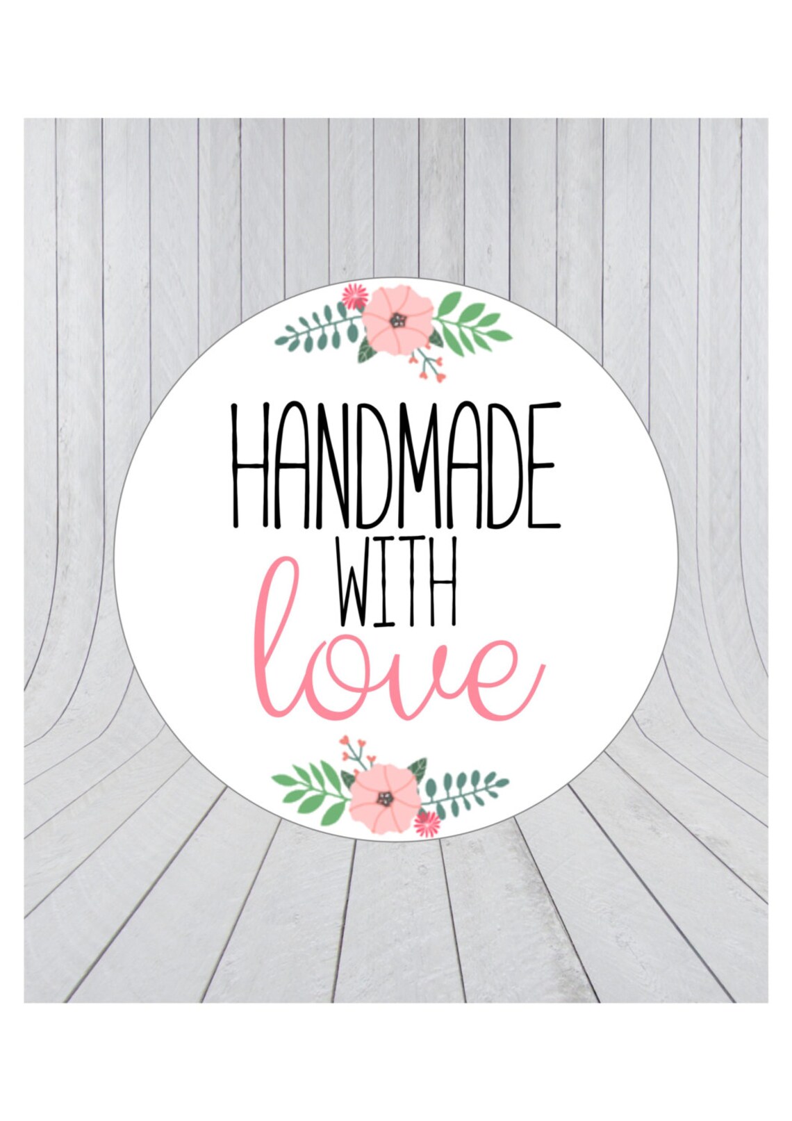 Handmade with love stickers handmade stickers handmade with | Etsy
