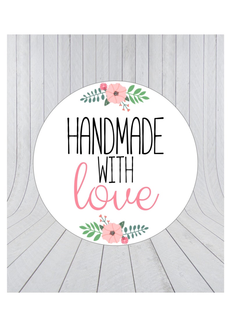 Handmade With Love Stickers Handmade Stickers Handmade With - Etsy