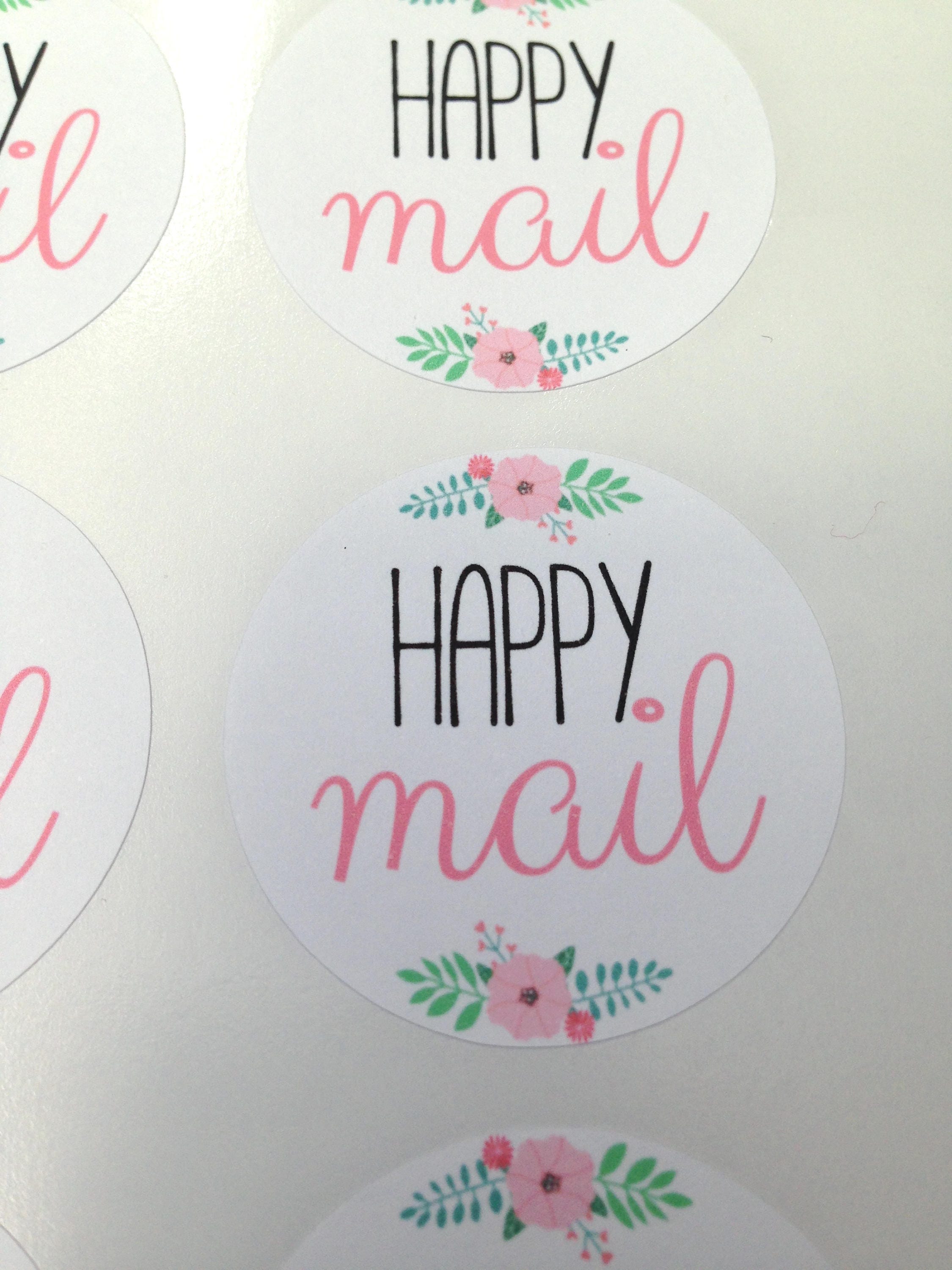 Happy Mail Stickers Mail Stickers Packaging Stickers Happy - Etsy UK