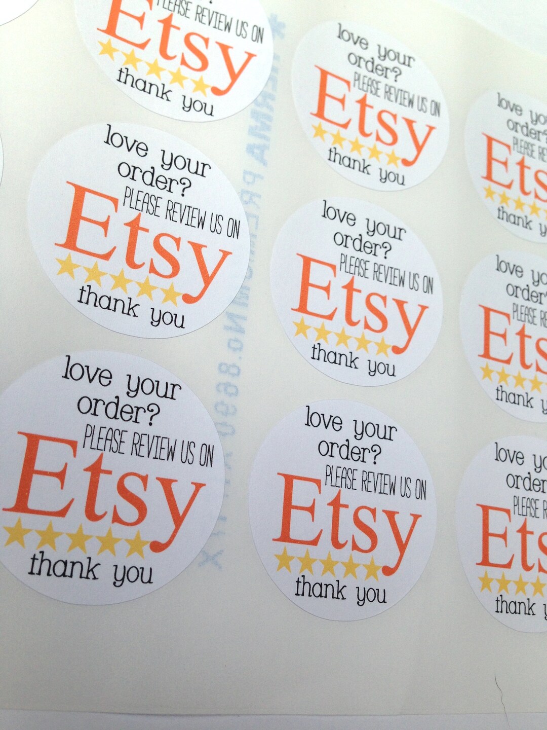 Etsy Review Stickers: Matte Packaging Labels (125) - Etsy