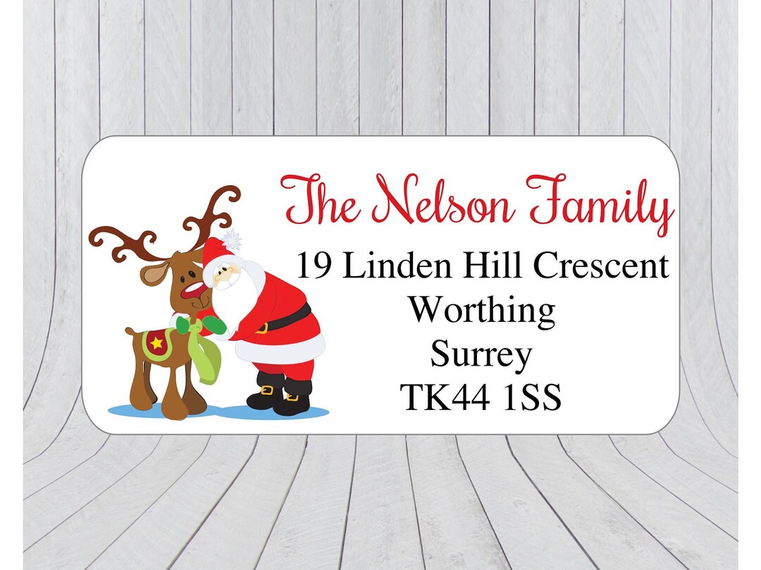 40 X Christmas Return Address Labels, Christmas Address Stickers, Xmas ...