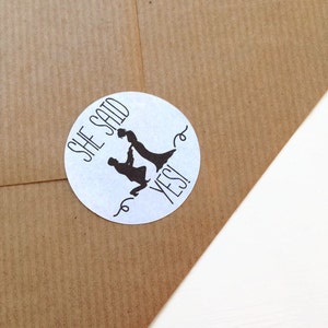 24 X She Said Yes Stickers, Engagement Stickers, Save the Date Labels ...