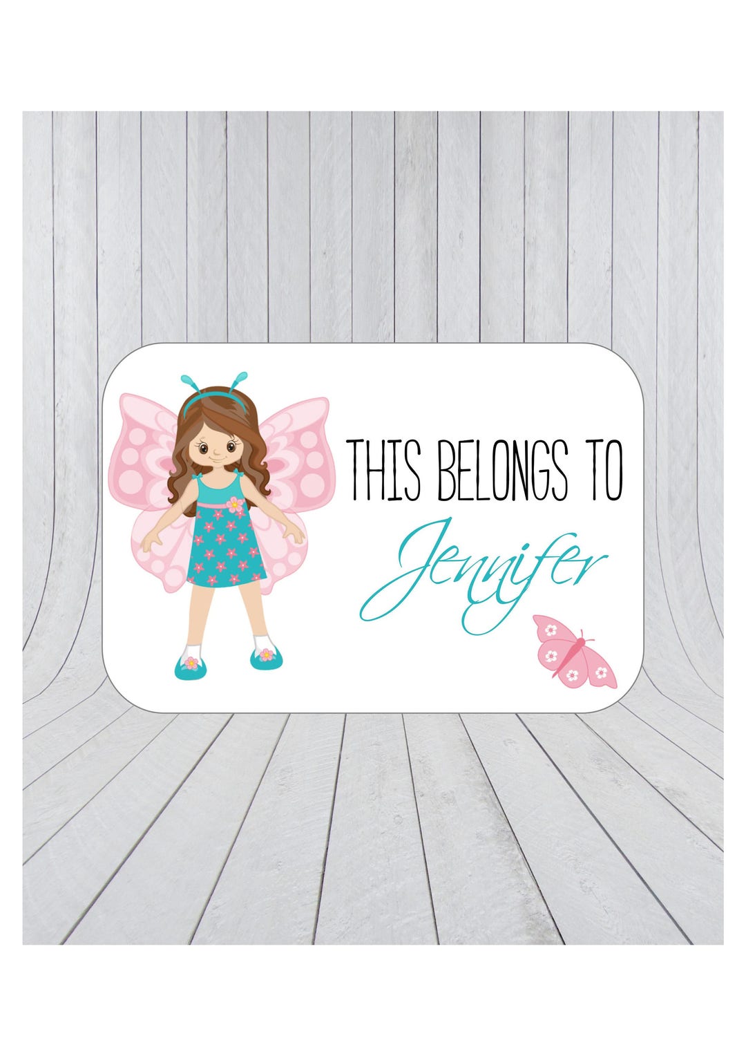 36 X Butterfly Name Stickers, Kids Name Stickers, Kids Name Labels ...