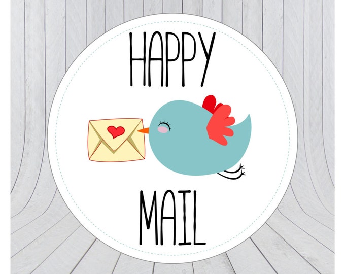 Happy Mail Stickers, Mail Stickers, Packaging Stickers, Delivery ...