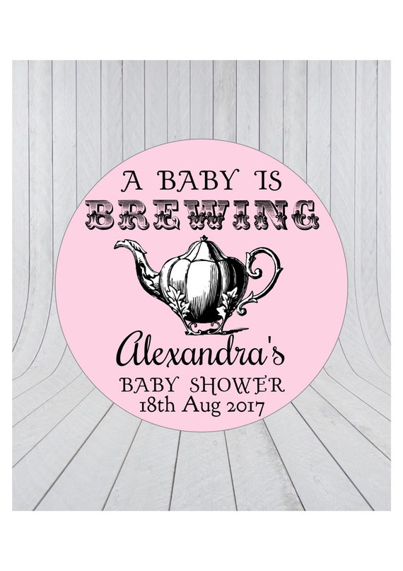 Baby Brewing Stickers.tea Party Baby Shower Favour Stickers. - Etsy