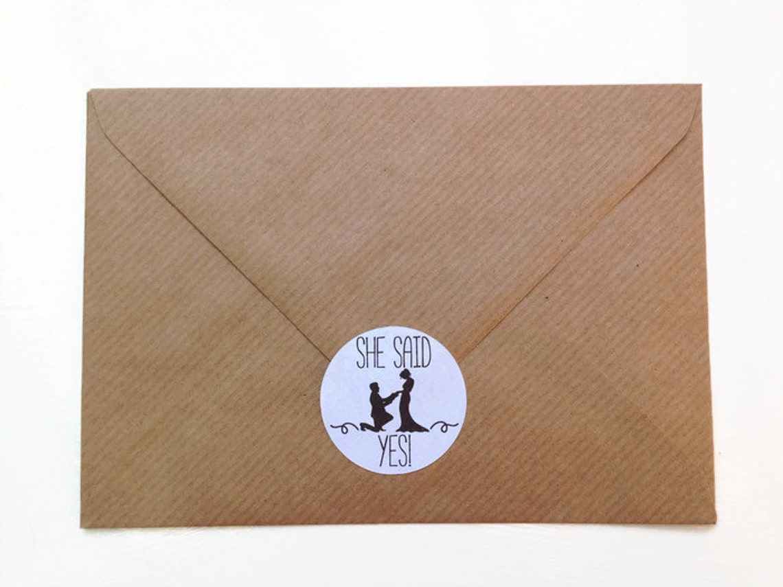 24 X She Said Yes Stickers Engagement Stickers Save the Date | Etsy