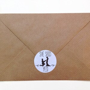 24 X She Said Yes Stickers, Engagement Stickers, Save the Date Labels ...