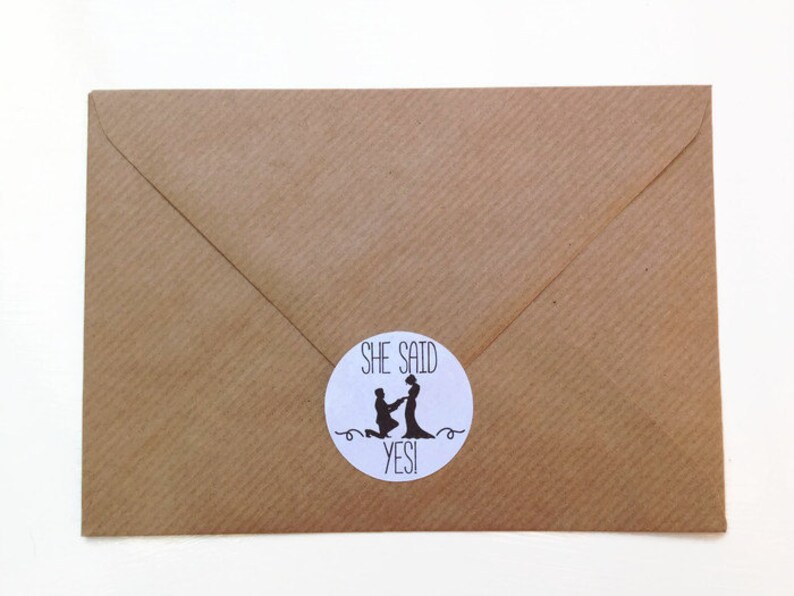 24 X She Said Yes Stickers Engagement Stickers Save the Date | Etsy