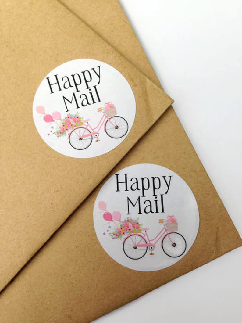 Happy Mail Stickers Mail Stickers Packaging Stickers Happy - Etsy