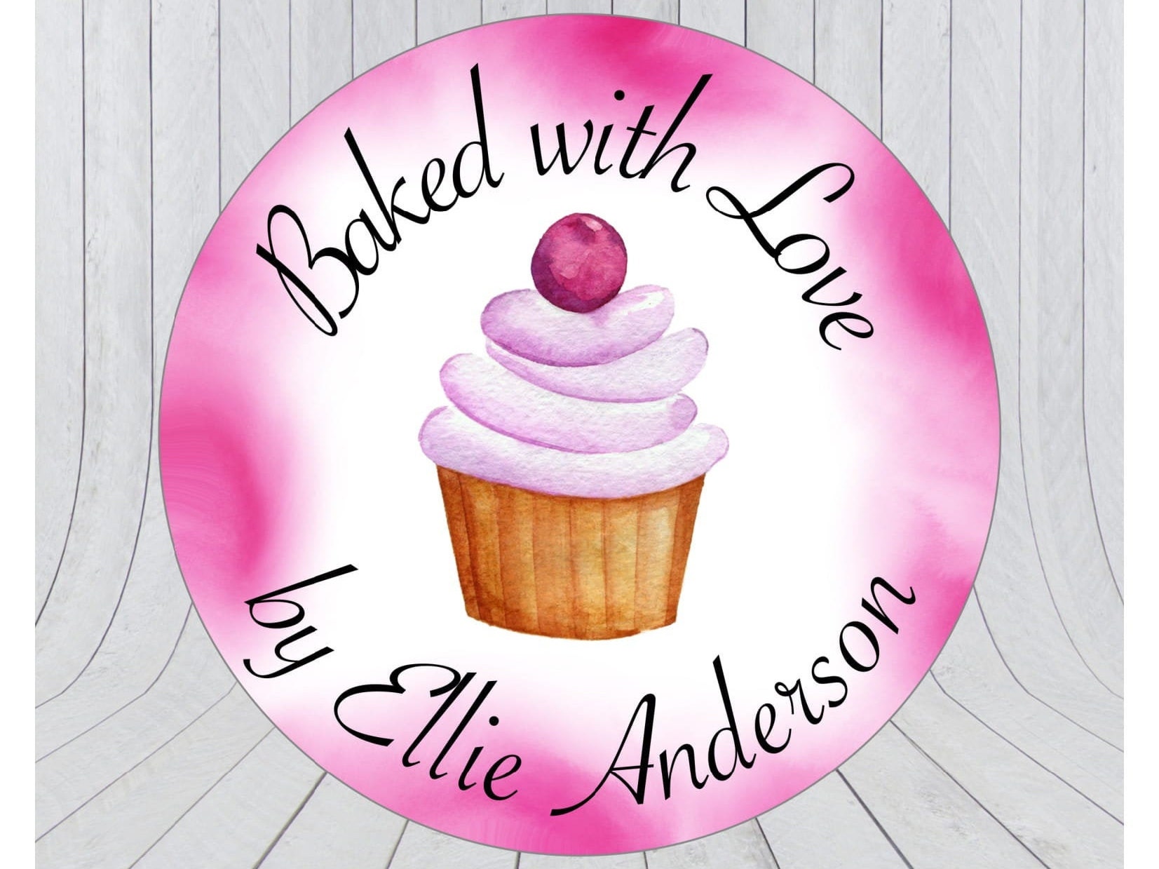 Baked With Love Stickers, Home Baked Stickers, Personalised Baking ...