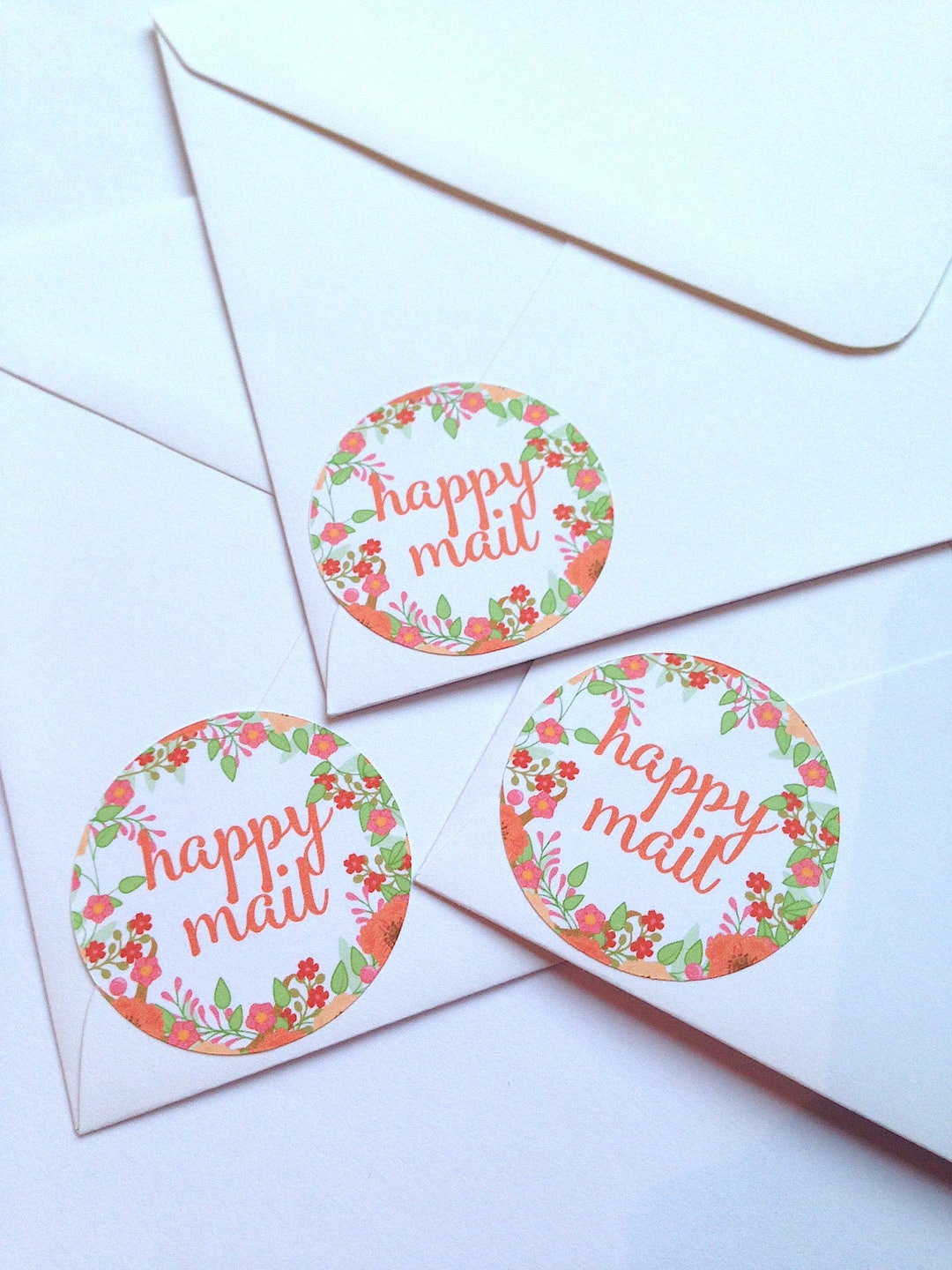 Floral Happy Mail Stickers: Packaging Labels (239) - Etsy
