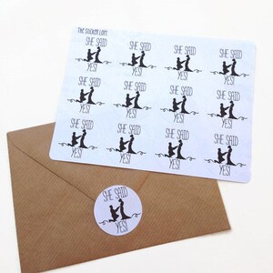 24 X She Said Yes Stickers, Engagement Stickers, Save the Date Labels ...