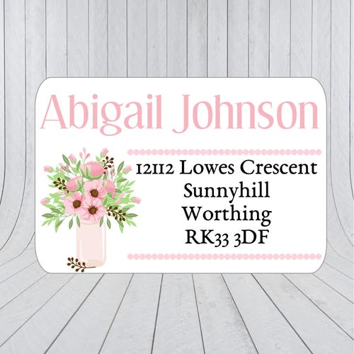 Flower Address Labels Stickers Floral Return Address Labels - Etsy