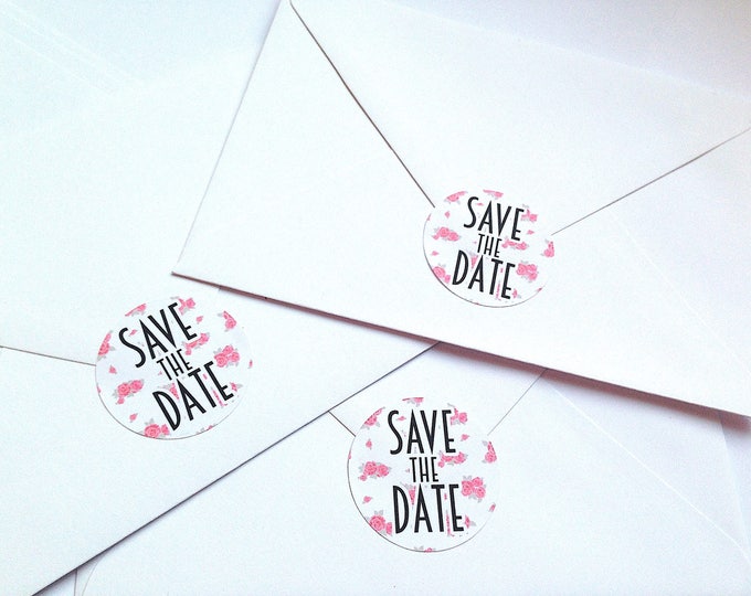24 X Save the Date Stickers Engagement Stickers Save the - Etsy